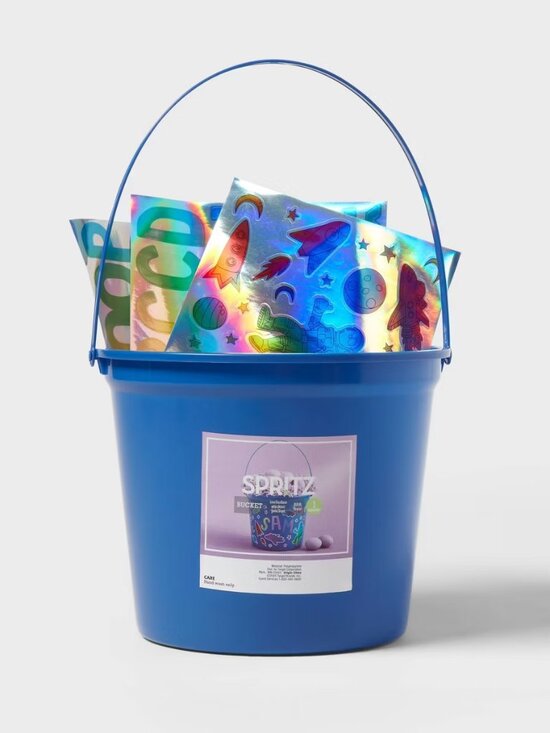 Spritz | Toys | 8 X 9 Round Plastic Easter Bucket With Stickers Dark ...